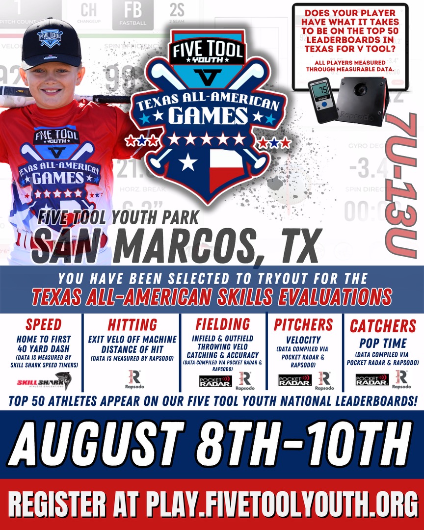 Five Tool Youth Texas Summer All American Games 08/08/2025 - 08/10/2025 - Youth Baseball ...